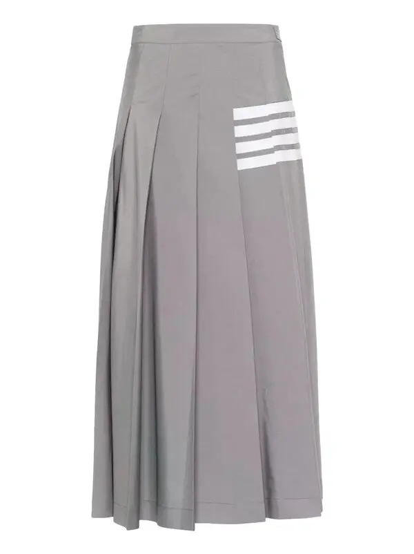 Thom Browne 4-bar Pleated Midi Skirt - Grey