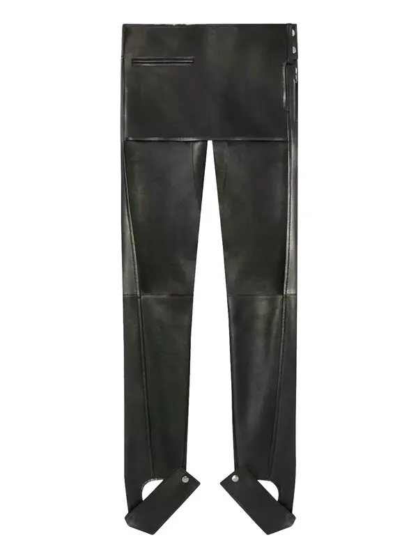 COURREGES Leather Tapered Trousers - Black