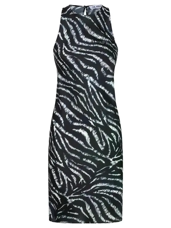 Attico Zebra-print Mini Dress - Black