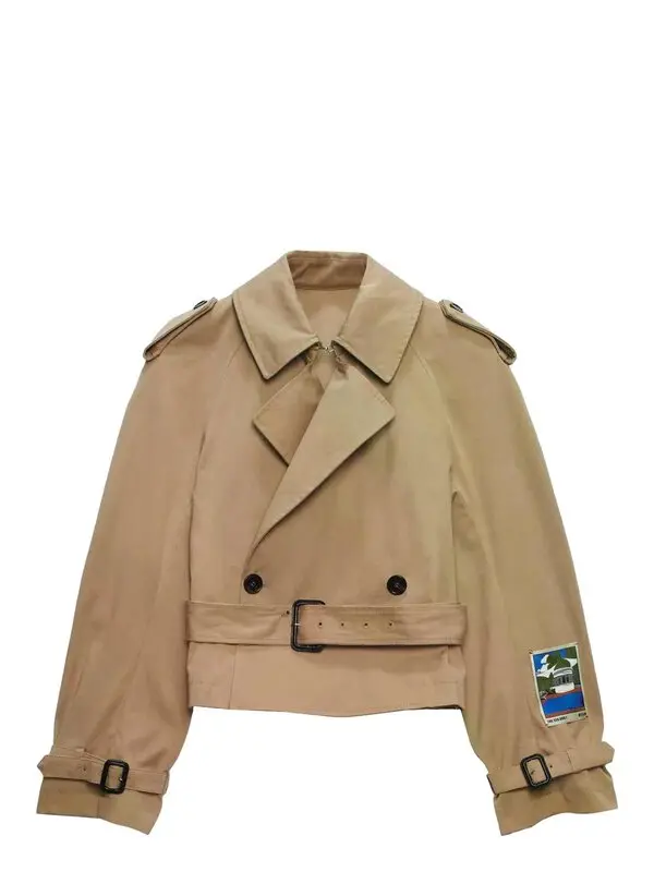 MSGM Trench Cropped Jacket - Neutrals