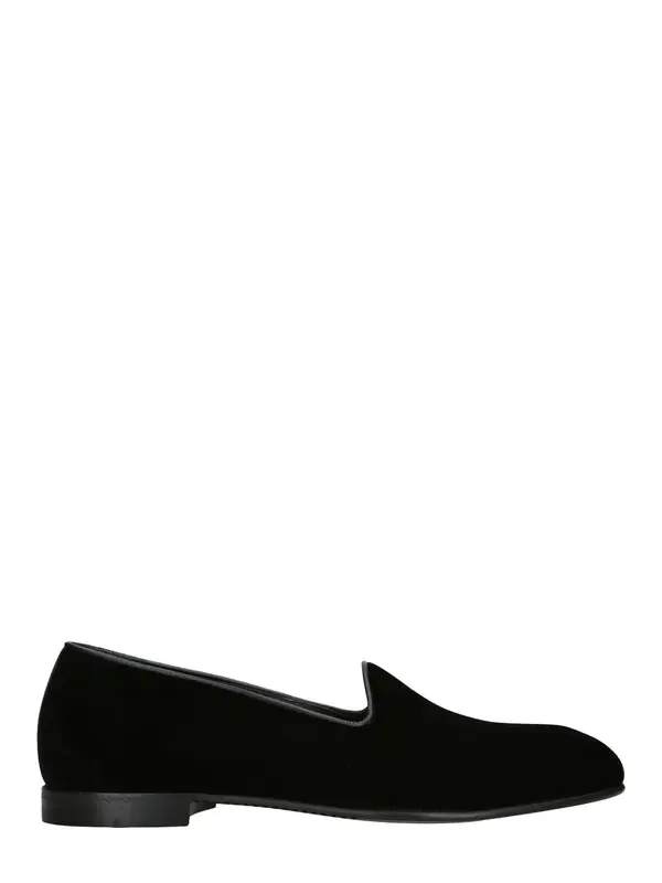 Zegna Gala Velvet Loafers - Black