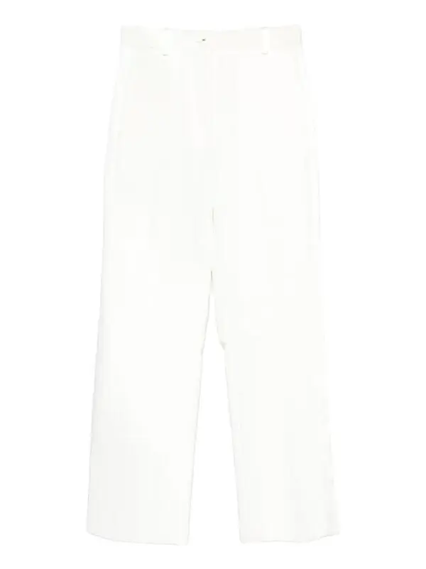Elisabetta Franchi Satin-bands Crepe Trousers - White