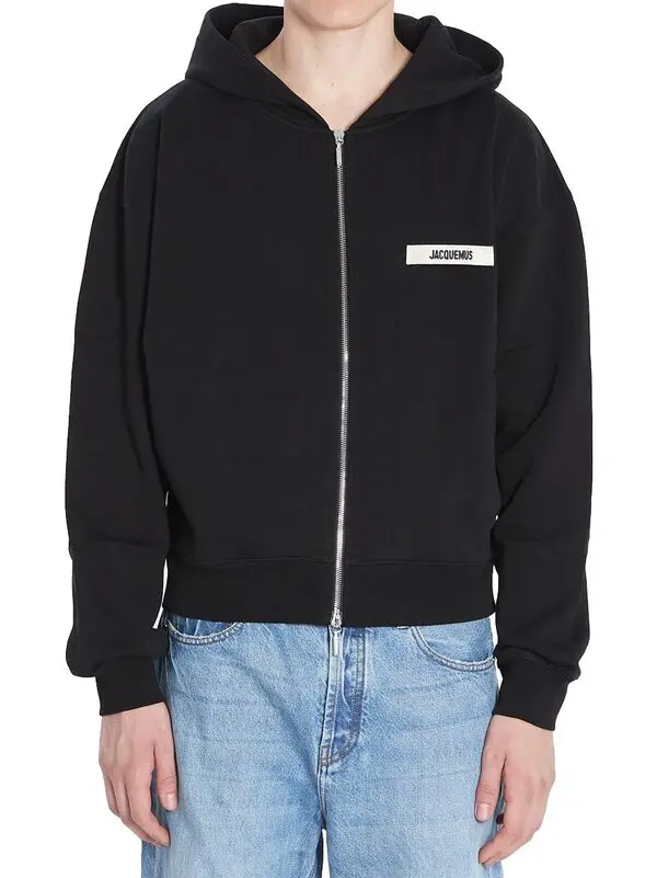 Jacquemus Grosgrain Logo Hoodie - Black