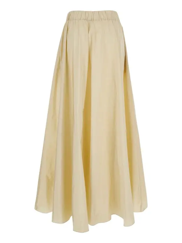 P.a.r.o.s.h Midi Skirt With Ruffle Design - Beige