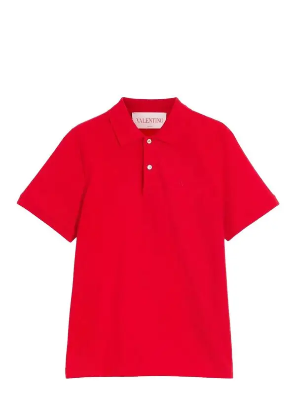 Valentino Garavani Vlogo-embroidered Polo Shirt - Red