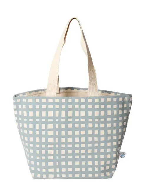 DANCE HAPPY Grid Wide Tote Bag - Steel