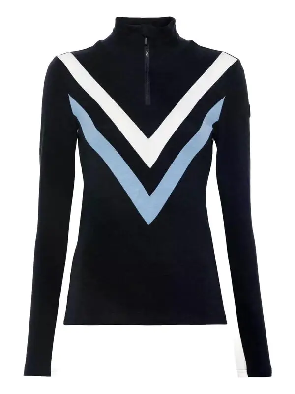 WE NORWEGIANS Voss Chevron Zip-up Sweater - Blue