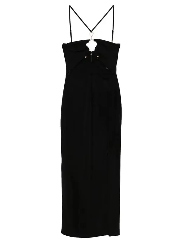 NISSA Hardware-detailed Midi Dress - Black
