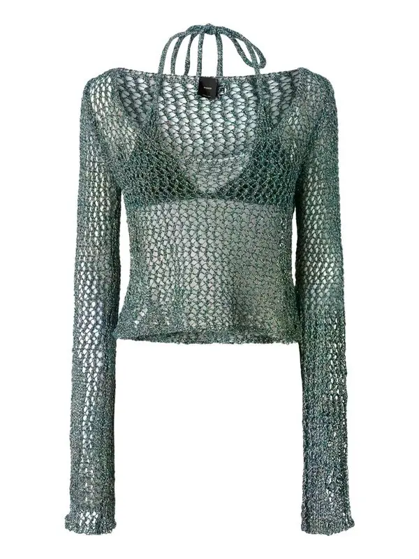 Pinko Knitted Halterneck Top - Green