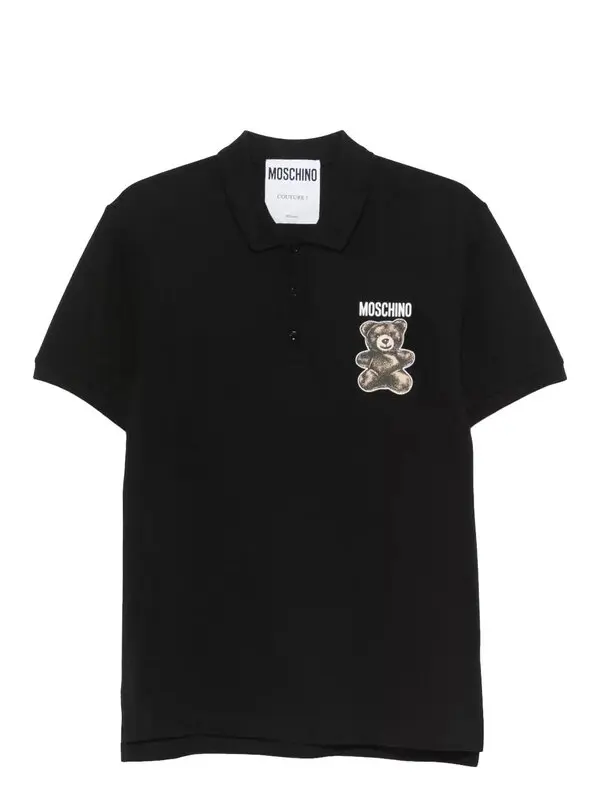 Moschino Teddy Bear-print Polo Shirt - Black