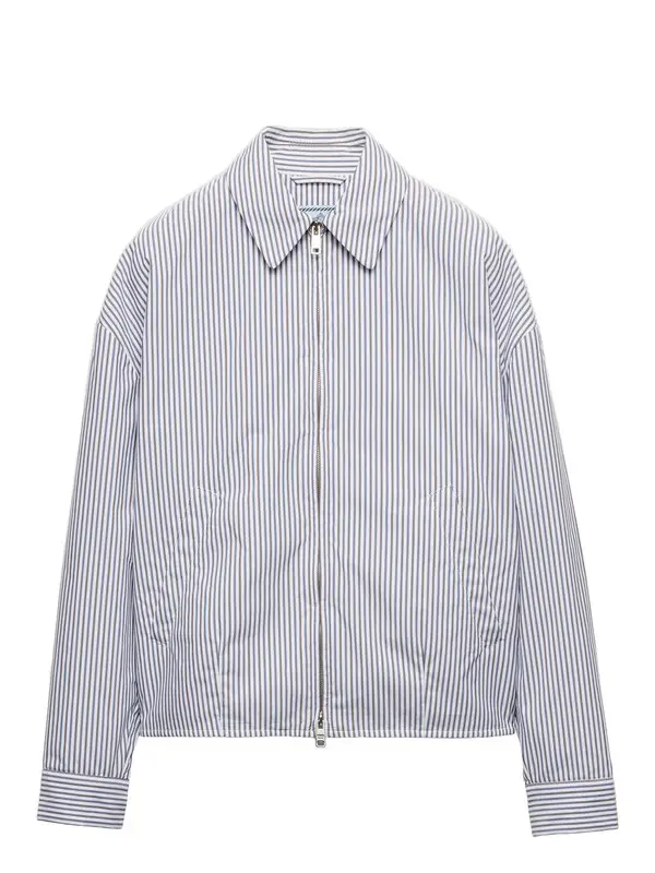Prada Striped Poplin Blouson - White/blue