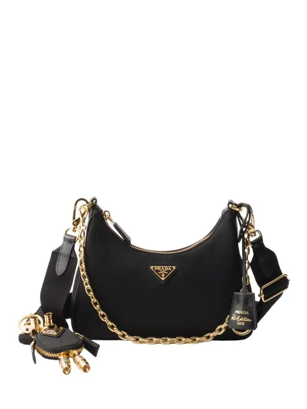 Prada Re-edition 2005 Re-nylon And Saffiano Leather Bag - Black