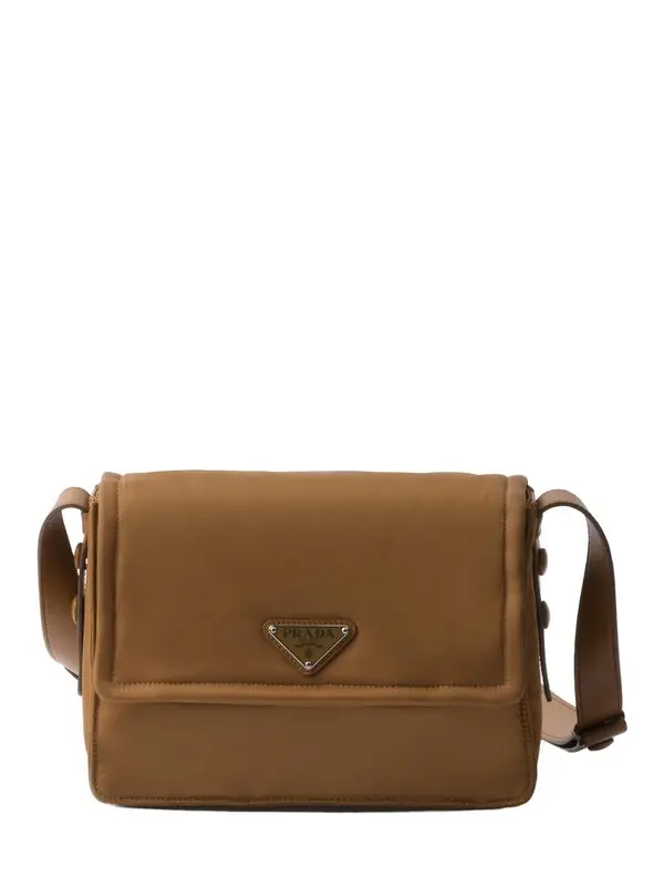 Prada Traveller Small Padded Re-nylon Shoulder Bag - Brandy