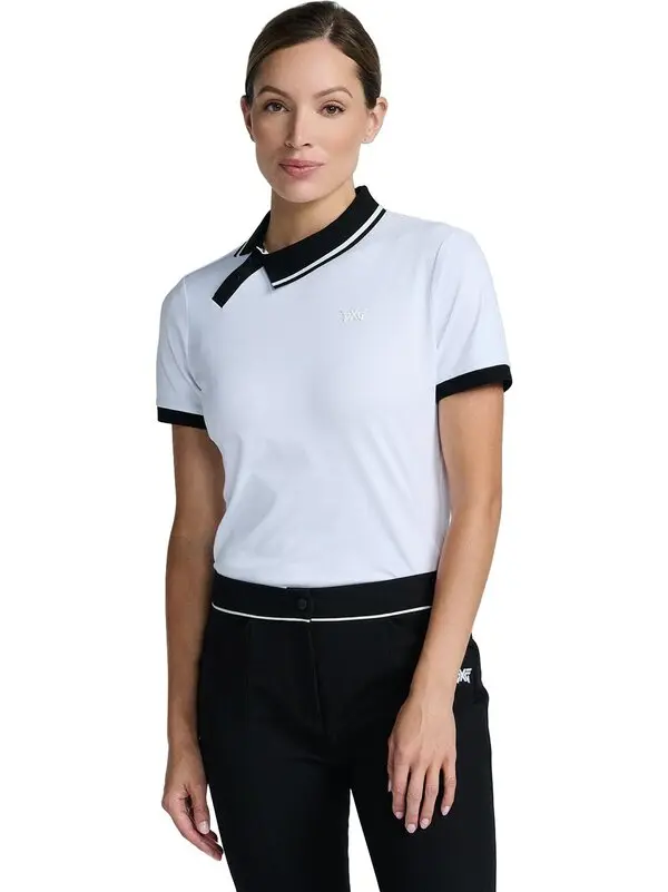 PXG Asymmetrical Snap Collar Polo - White