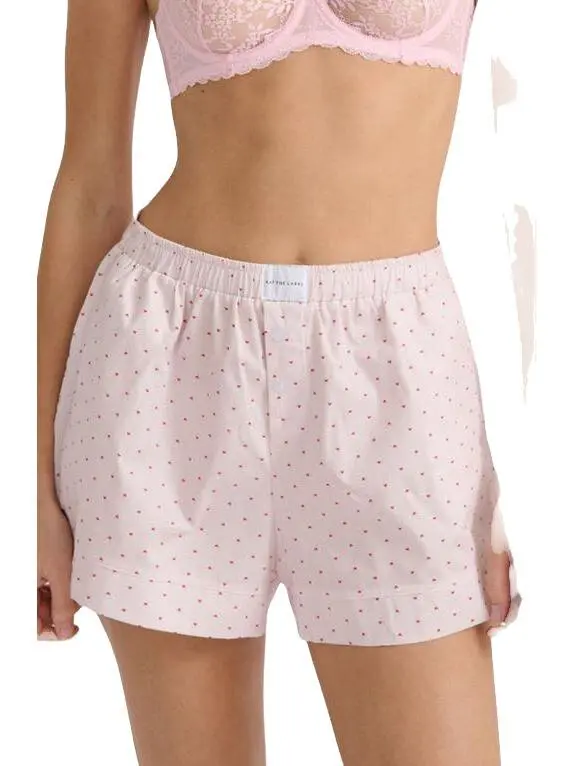 KAT THE LABEL Henry Heart Pajama Shorts - Heart Print