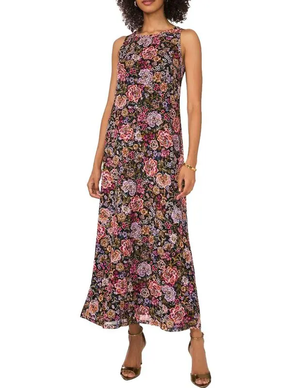 Vince Camuto Floral Maxi Dress - Rich Black