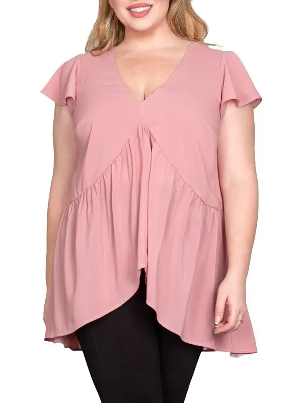 STANDARDS & PRACTICES High-low Tunic Top - Dusty Pink