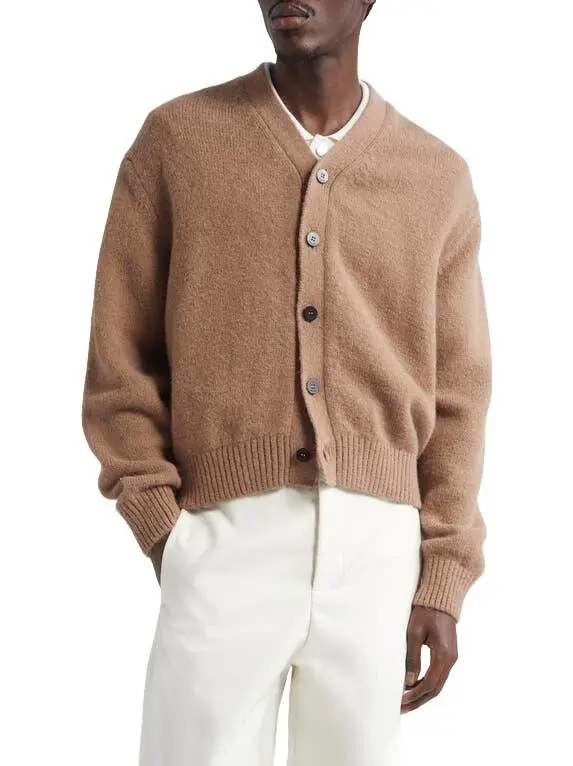 Jacquemus Le Signature Alpaca-blend Cardigan - Light Brown