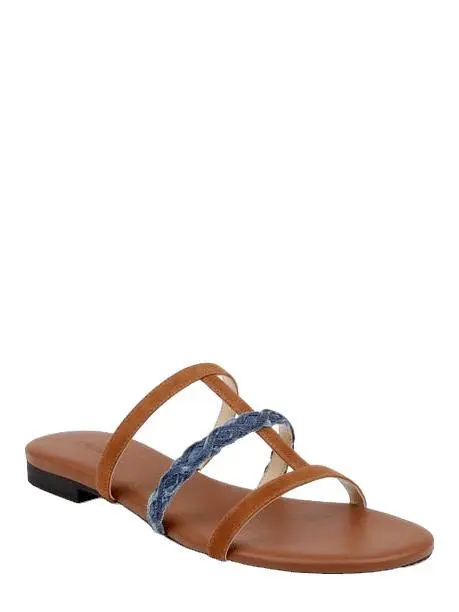 L'Agence Hennie Slide Sandal - Cognac Suede