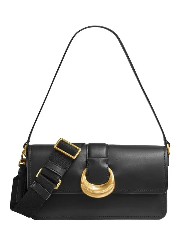 Donna Karan New York Valley Stream Convertible Shoulder Bag - Black/gold