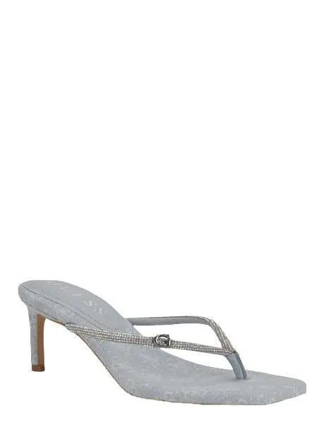 Guess Crystal Embellished Sandals - Light Blue