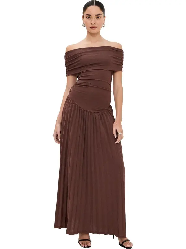 Lioness Field Of Dreams Maxi Dress - Coffee