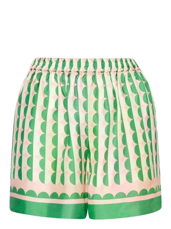 Oscar De La Renta Geometric Pattern Thigh-length Shorts - Green