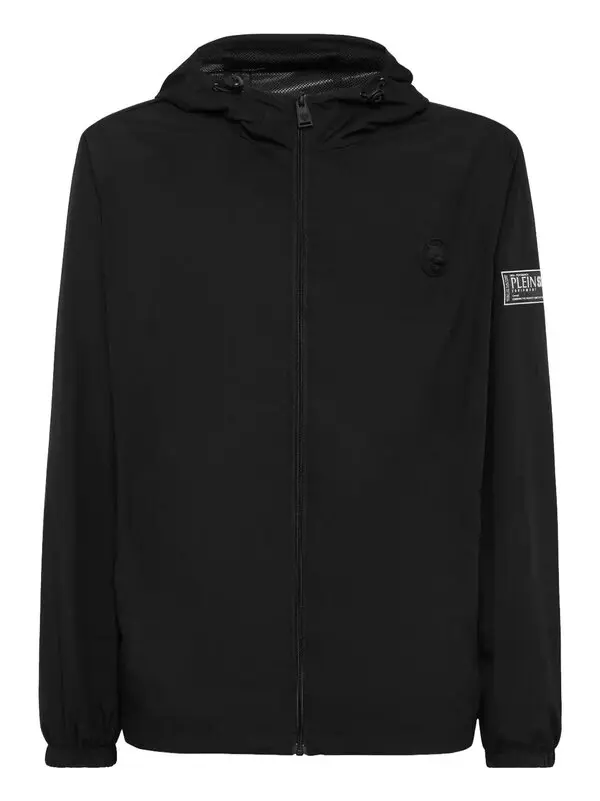 PLEIN SPORT Zip-up Windbreaker Jacket - Black