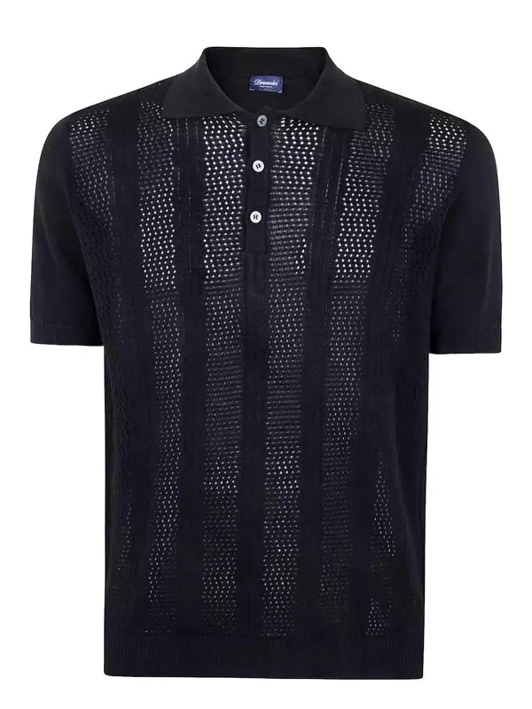 DRUMOHR Knitted Polo Shirt - Black