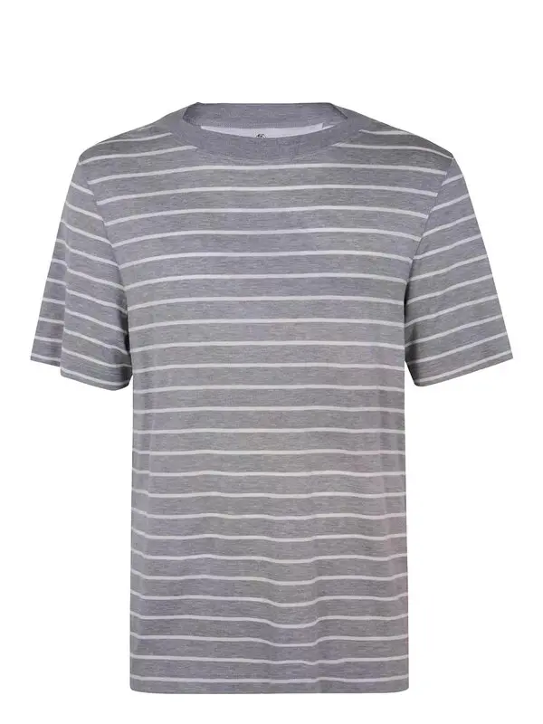 Brunello Cucinelli Striped T-shirt - Grey