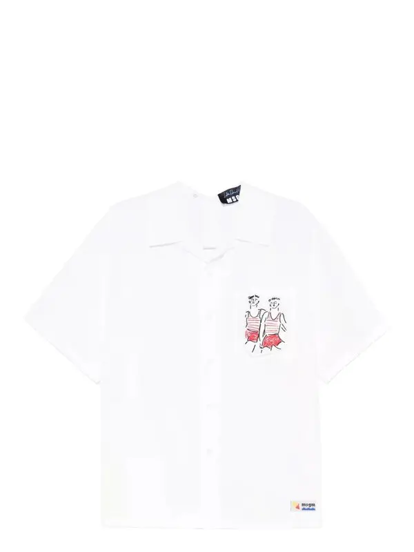 MSGM X Luke Edward Hall Sailors In Love Patch Shirt - White