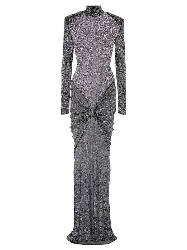 THE NEW ARRIVALS ILKYAZ OZEL Embellished Gown - Black