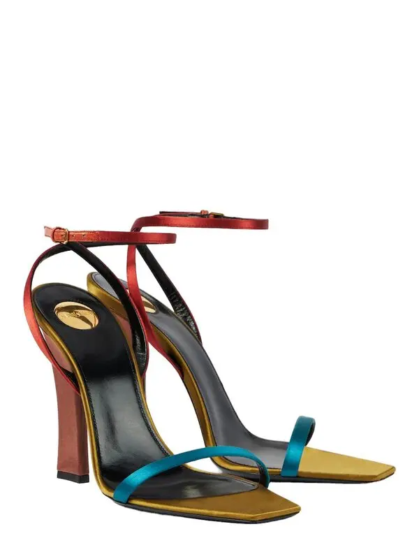 Saint Laurent Dominique 110 Crêpe Satin Sandals - Multicoloured