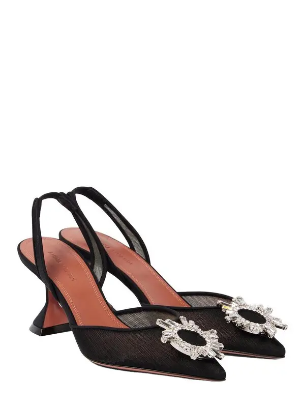 Amina Muaddi Begum 70 Slingback Pumps - Black