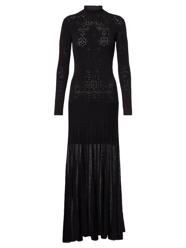 Isabel Marant Étoile Gisole Pointelle Turtleneck Maxi Dress - Black