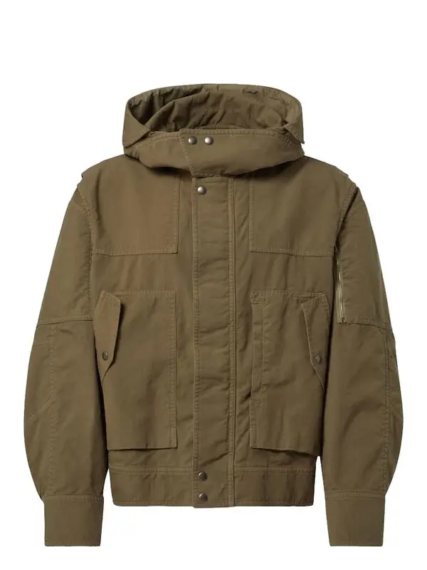 Dries Van Noten Hooded Cotton Jacket - Green