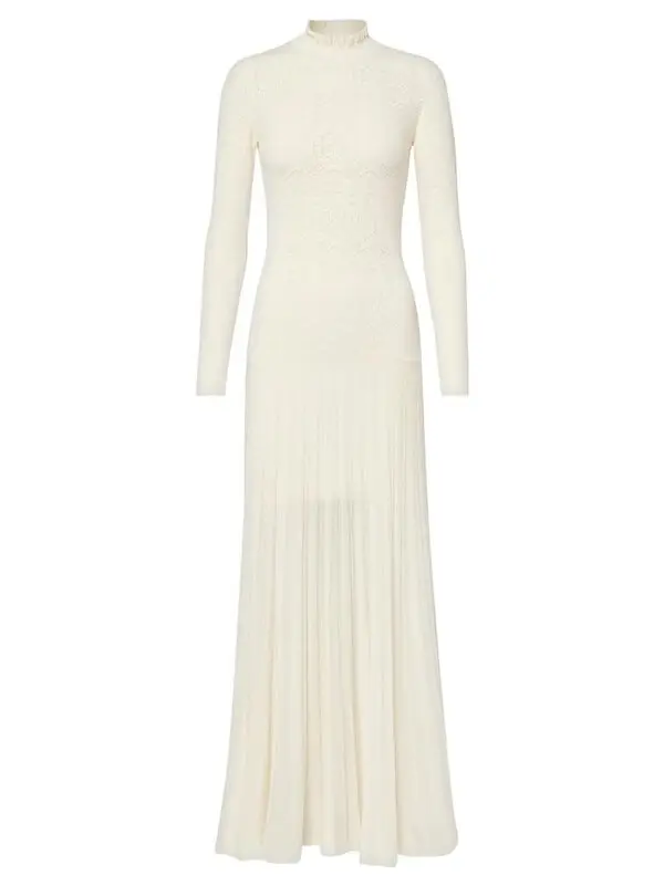 Isabel Marant Gisole Pointelle Turtleneck Maxi Dress - White