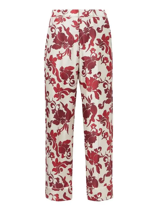 Max Mara Leda Printed Silk Wide-leg Pants - Multicoloured