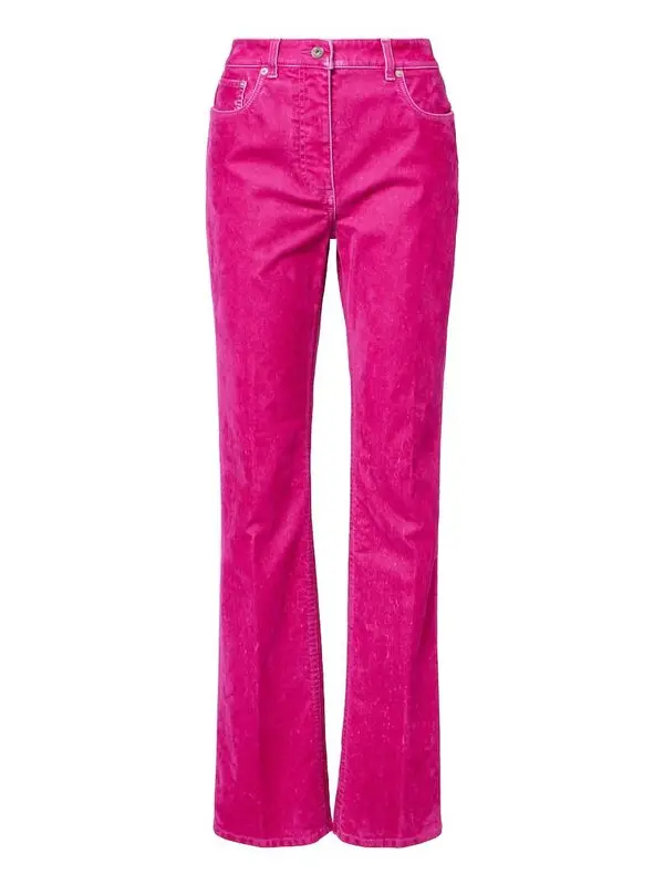 FERRAGAMO Cotton-blend Drill Straight Pants - Pink