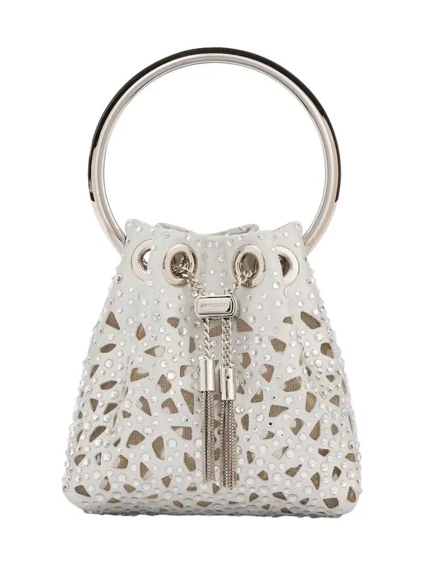 JIMMY CHOO Bon Bon Micro Bucket Bag - Silver