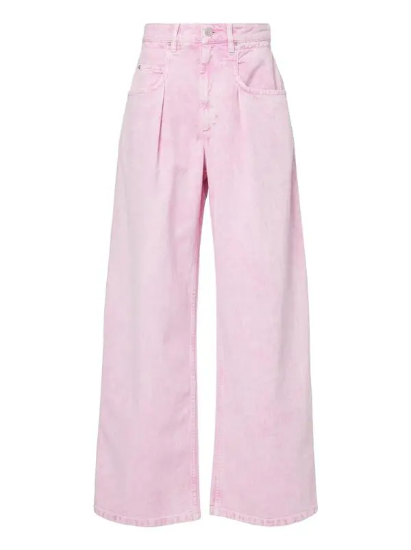 MARANT ETOILE Rachelle High-rise Wide-leg Jeans - Pink