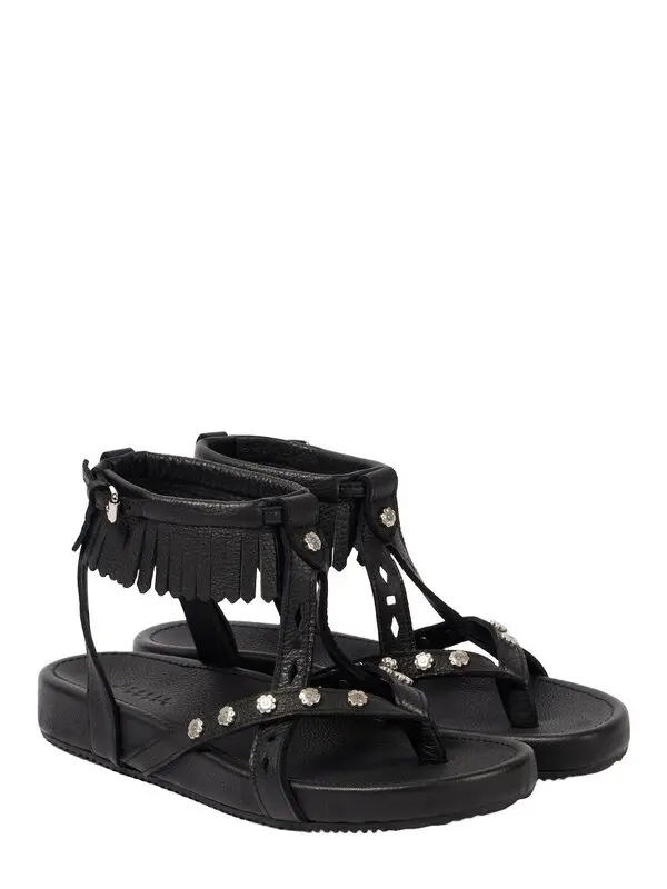 Isabel Marant Étoile Silya Studded Leather Sandals - Black