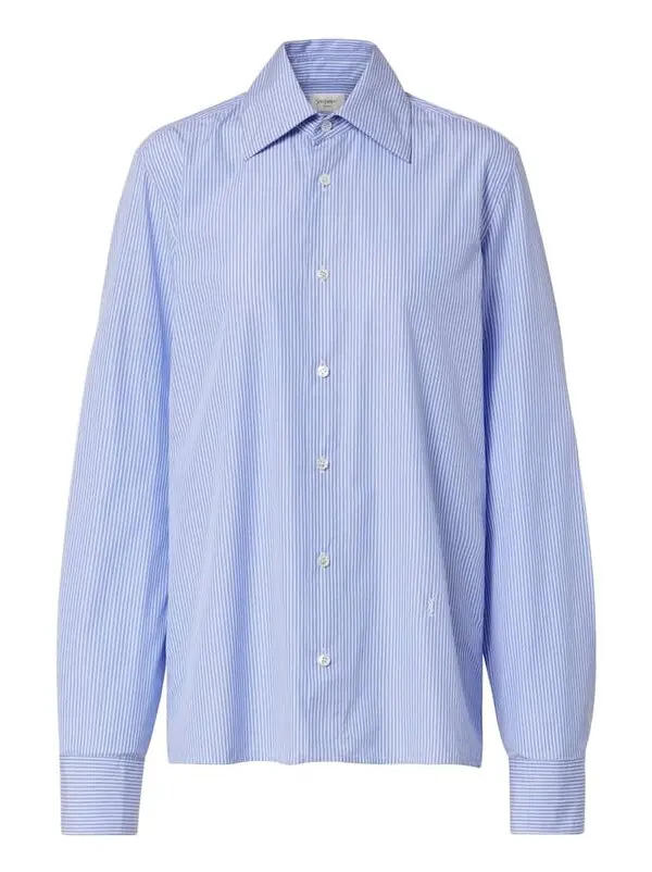 Saint Laurent Cassandre Pinstripe Shirt - Blue