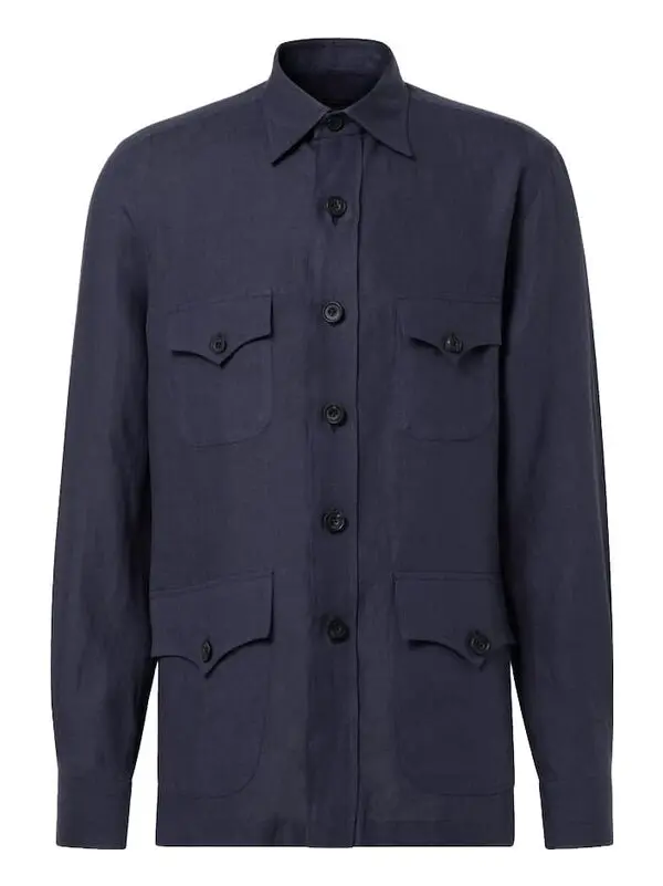 Rubinacci Linen Jacket - Blue