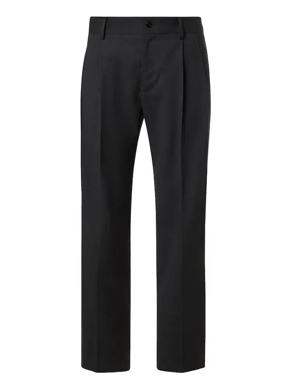 Dolce & Gabbana Wool-blend Straight Trousers - Grey