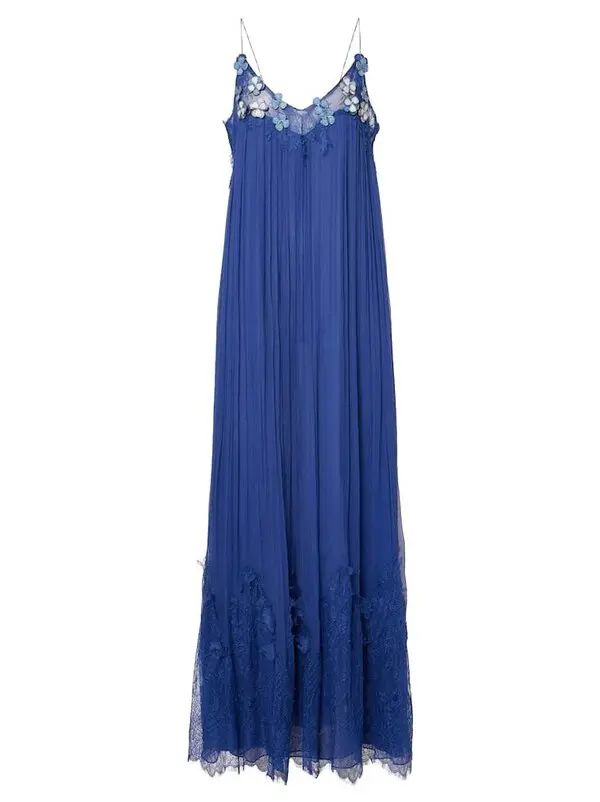 Costarellos Kenda Embellished Maxi Dress - Blue