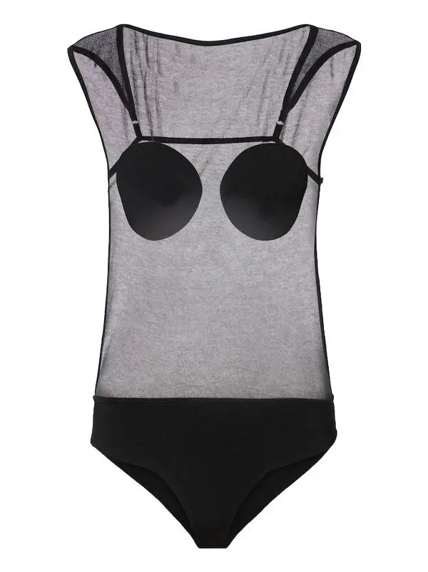 Jacquemus Platano Sheer Bodysuit - Black