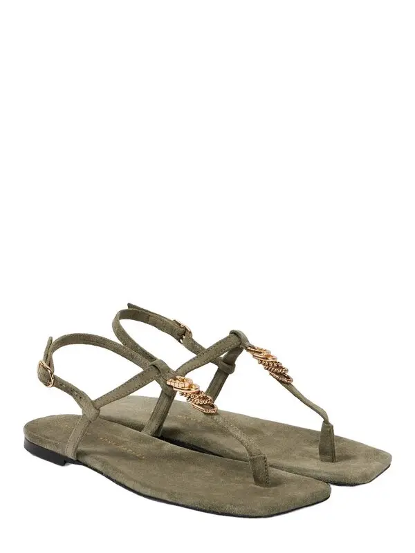 Dorothee Schumacher Suede Thong Sandals - Green