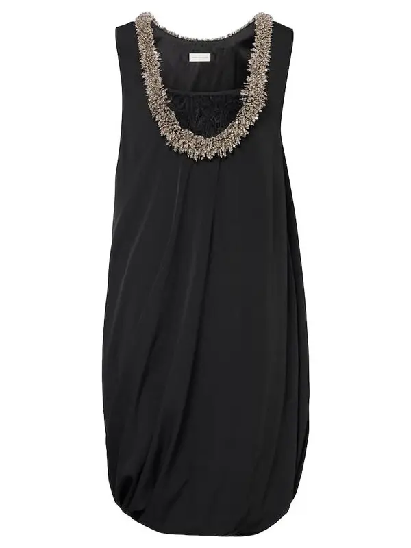 Dries Van Noten Embellished Minidress - Black