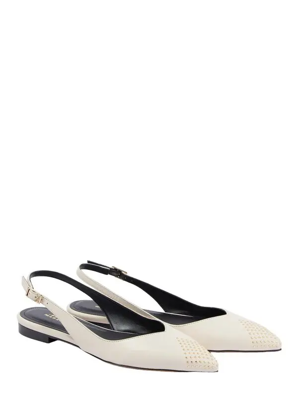 Isabel Marant Étoile Branee Studded Leather Slingback Flats - Black
